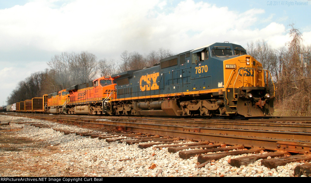 CSX 7870, BNSF 6247, BNSF 8832